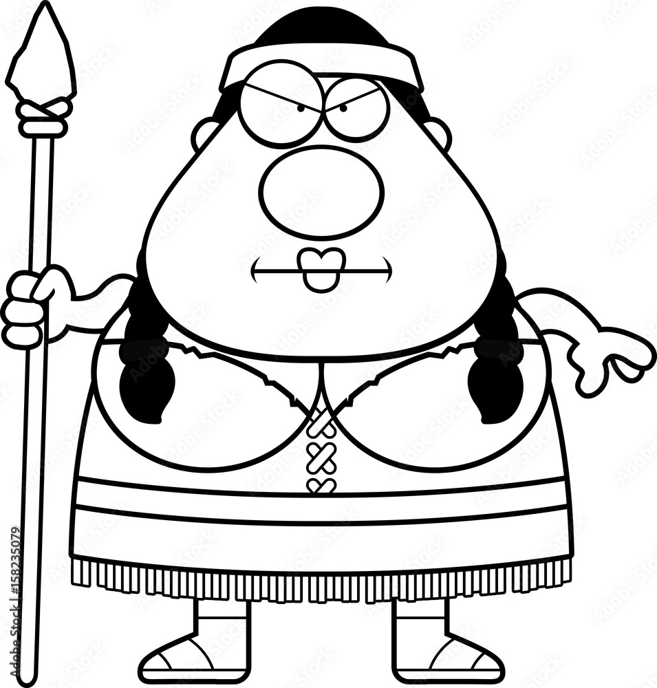 Cartoon Native American Spear Stock Vector | Adobe Stock