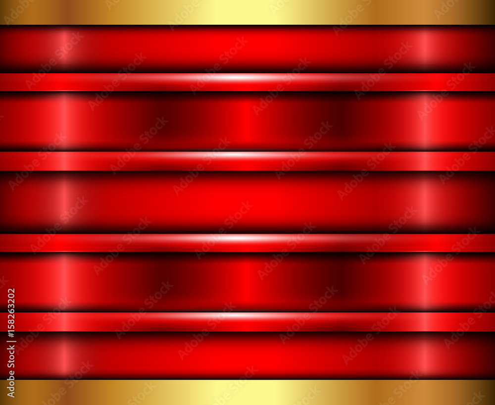 Background red metalic gold texture, vector polished metal Stock Vector ...