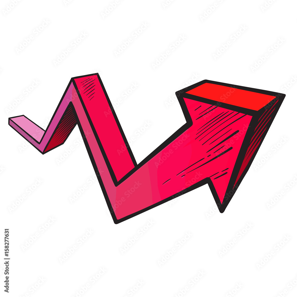 Cartoon red arrow pointing up. Stock Vector | Adobe Stock