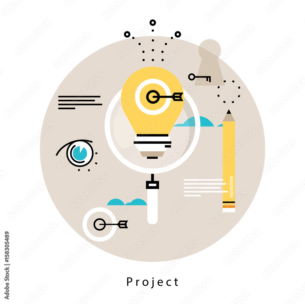 Project management flat vector illustration design. Monitoring ...