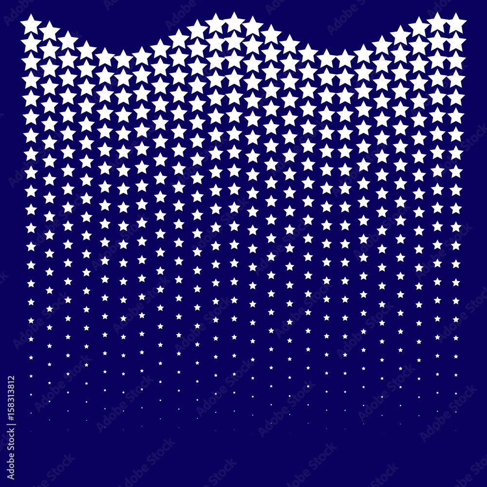 Wave of Stars Halftone Pattern. Starry Night. Patriotic July 4th ...