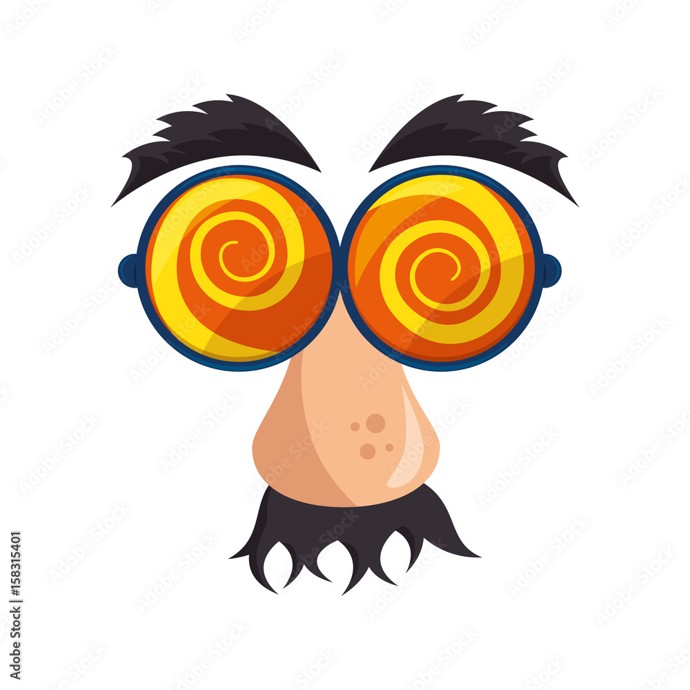 comic face with crazy eyes icon over white background. vector ...