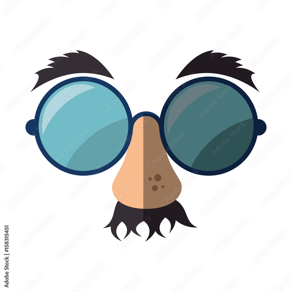 comic face with big nose icon over white background. colorful design ...
