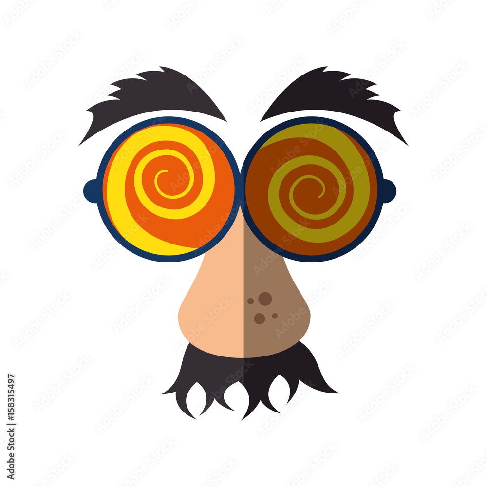 comic face with big nose icon over white background. colorful design ...