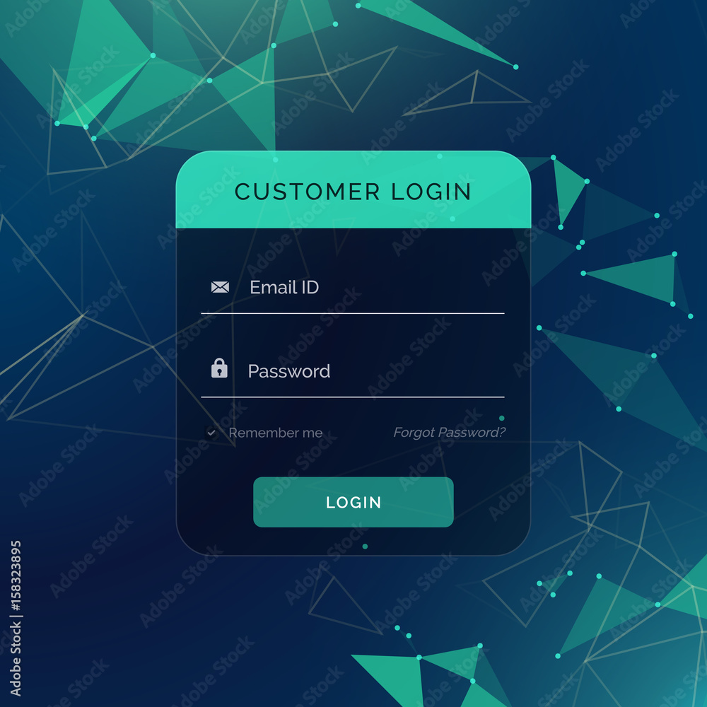 creative login form ui template for your web or app design Stock Vector ...