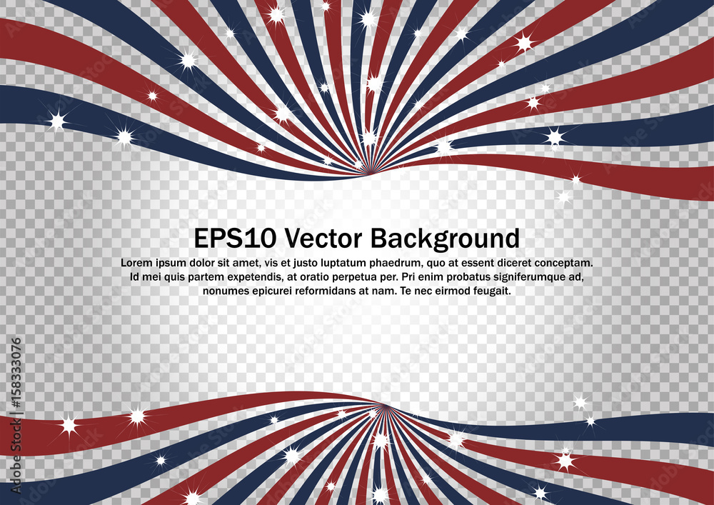 Red, Blue and White Radial Swirl with sparkling star vector background ...