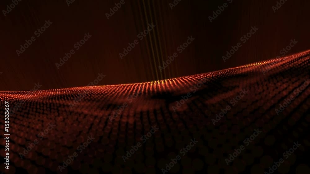 Abstract Orange Particles Background with moving Dots Surface, Loopable ...