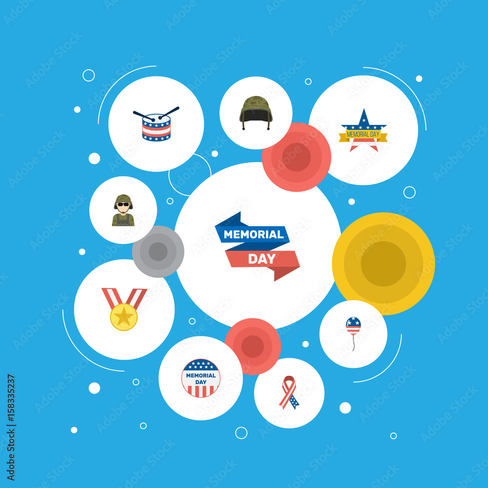 Flat Soldier Helmet, Memorial Day, Military Man And Other Vector ...