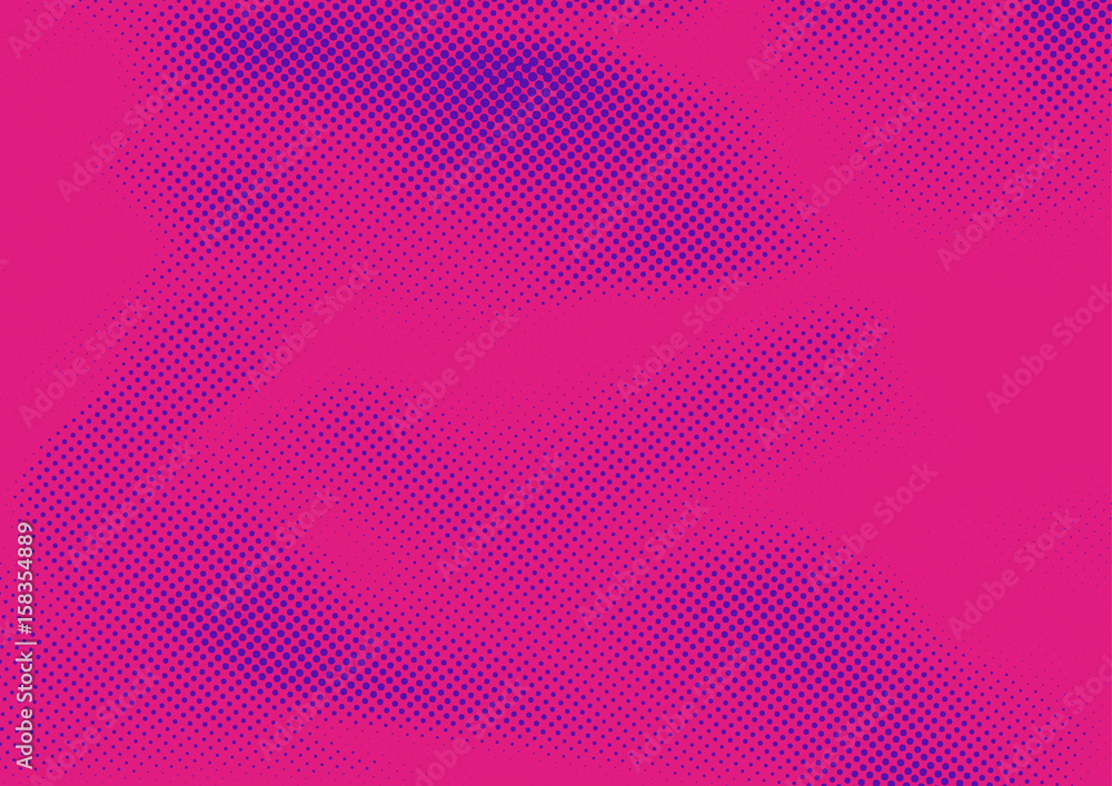 Pink and blue modern pop art dotted background overlay template. Easy ...