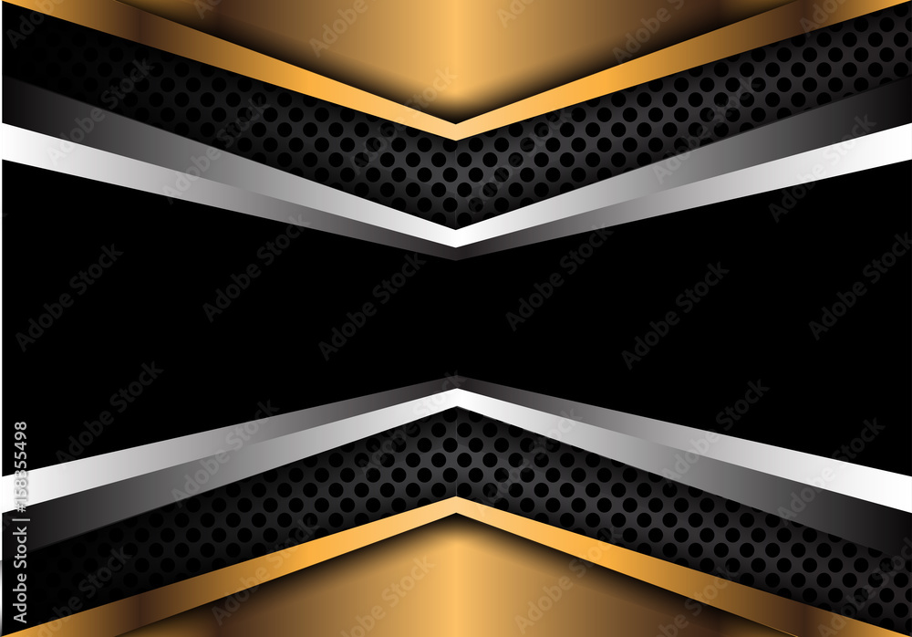 Abstract black banner silver gold blue overlap on circle mesh design ... Abstract black banner silver gold blue overlap on circle mesh design ...