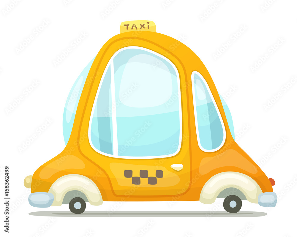 Cartoon Taxi Cab Stock Vector | Adobe Stock