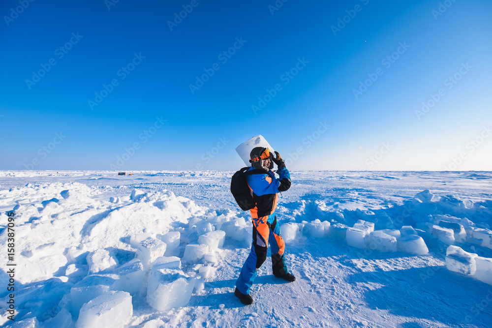 north pole, camp, ice, barneo, airliner, travel, winter, snow, arctic ...
