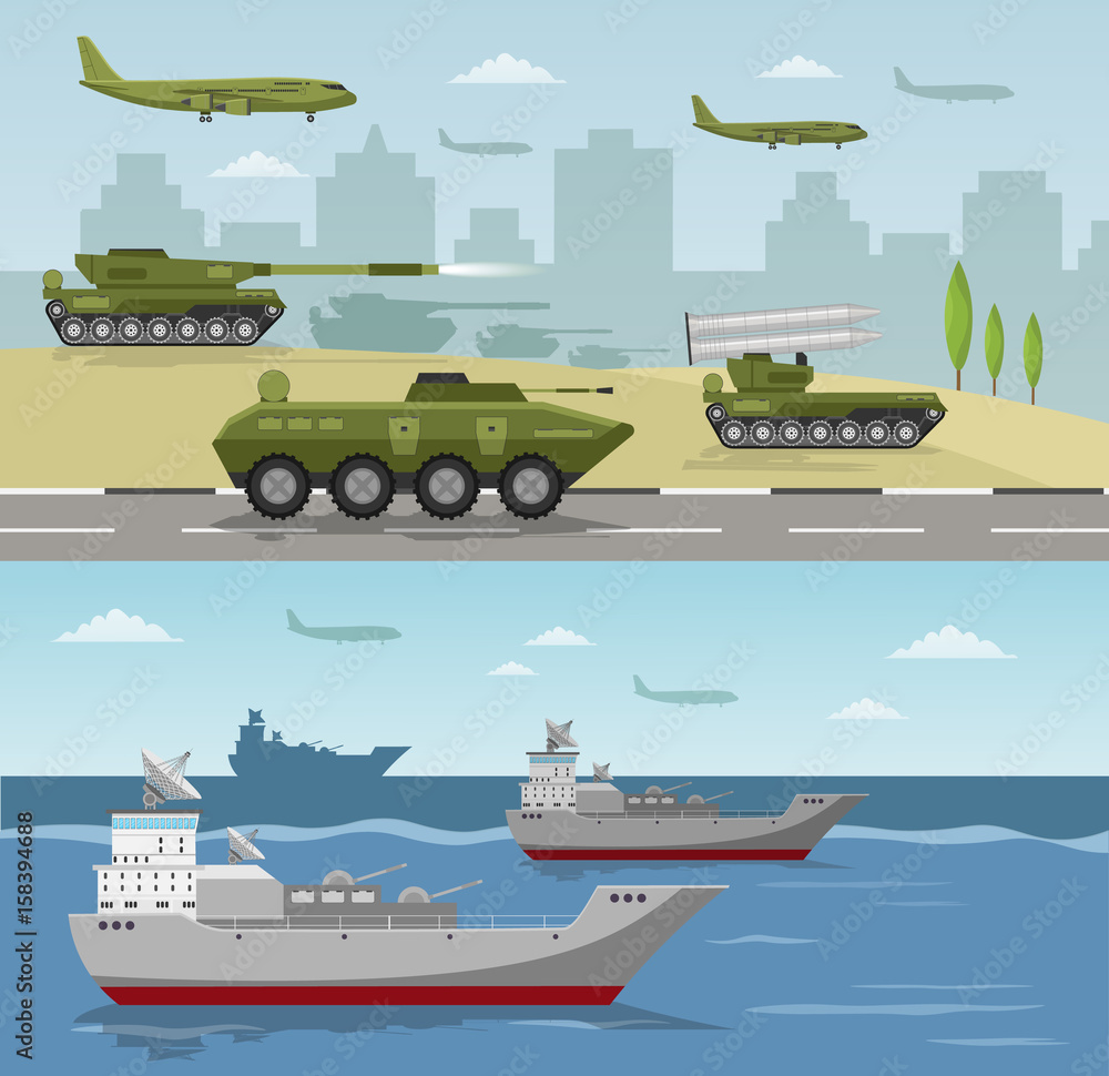 Military big set base infographics background with army for the war ...