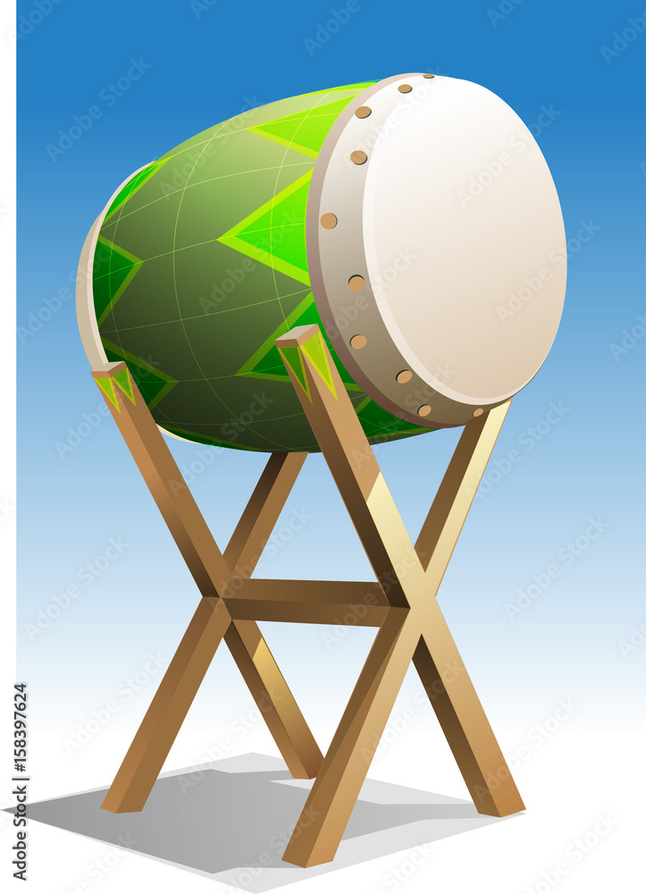 Vector illustration, Bedug traditional musical instruments as a marker ...