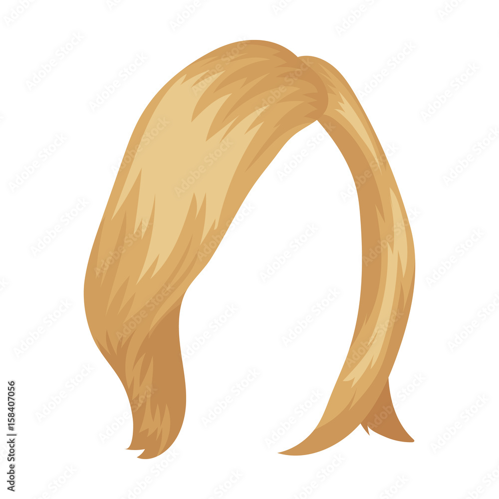 shortWhite .Back hairstyle single icon in cartoon style vector symbol ...
