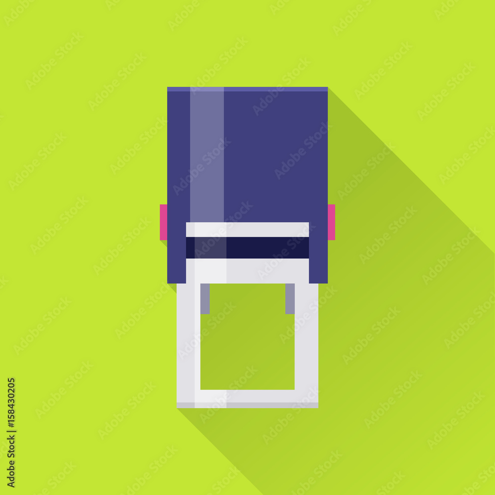 Flat stamper icon, self inking corporate and company automatic seal ...