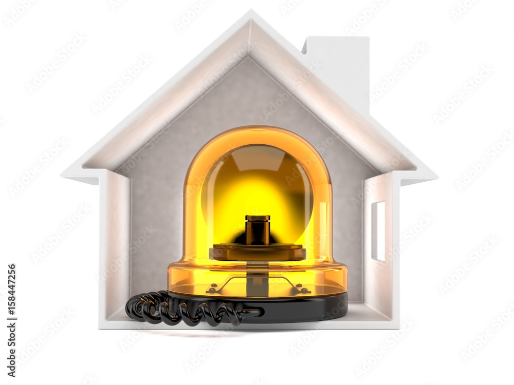 Emergency siren inside house cross-section Stock Illustration | Adobe Stock