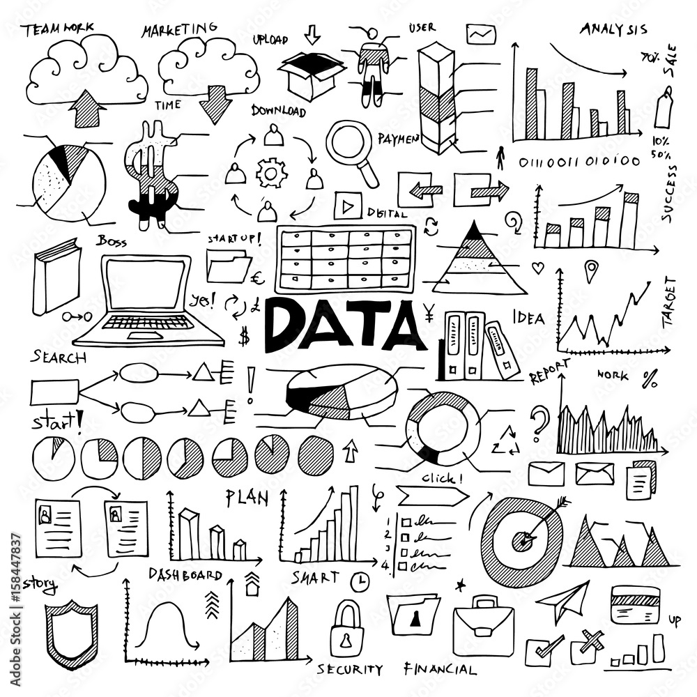 Data Doodle Icon vector set eps10 Stock-Vektorgrafik | Adobe Stock