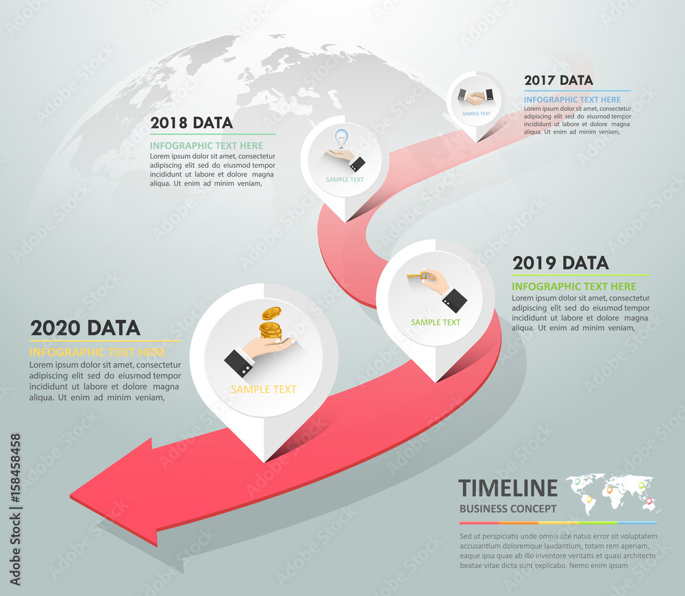 Arrow way infographic template 4 options. can be used for workflow ...