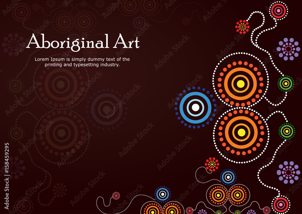 Aboriginal art. Vector Banner with text. Stock Vector | Adobe Stock