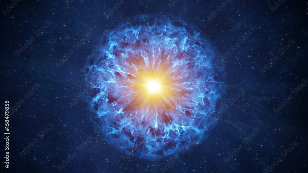 Plasma sphere with energy charges in space Stock Illustration | Adobe Stock