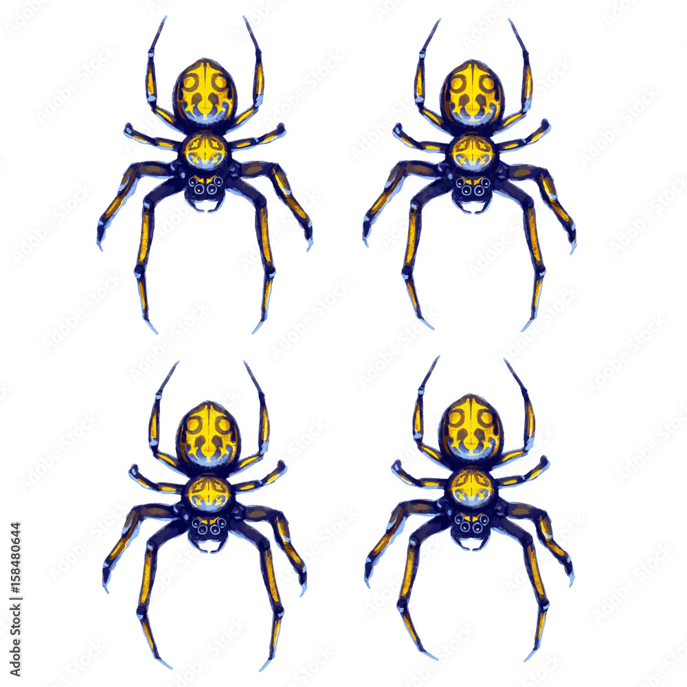 Vetor de Sprite sheet of crawling spider, game art animation do Stock ...