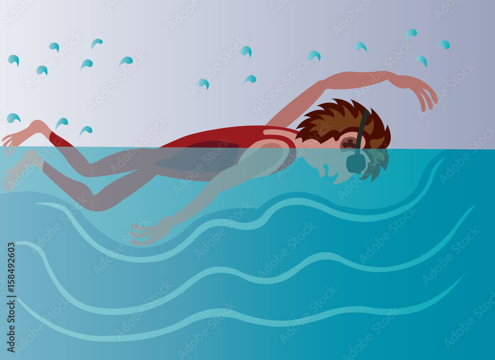 swimming lessons 3 Stock Vector | Adobe Stock