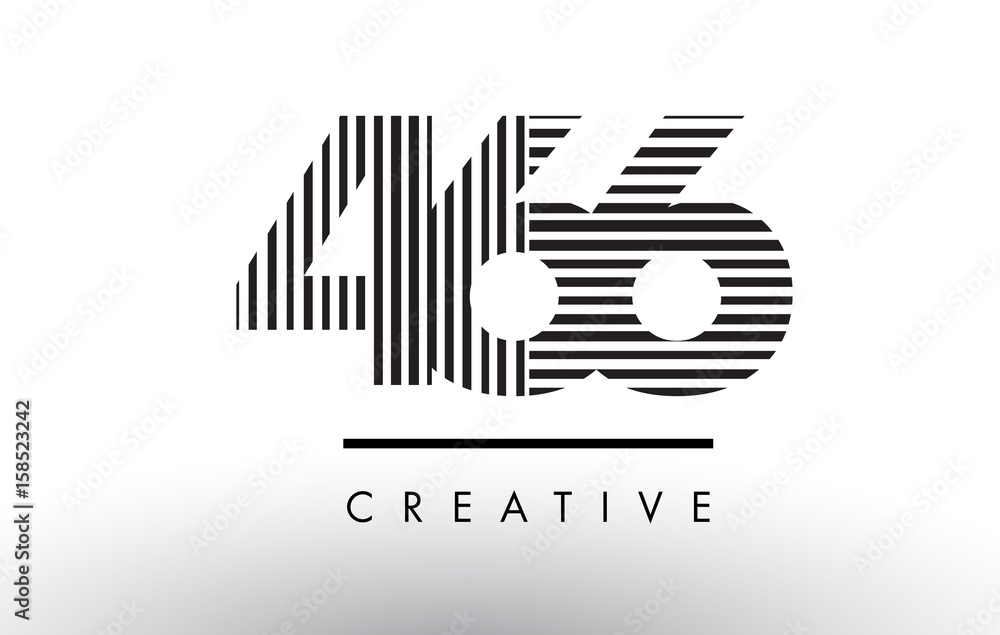 466 Black and White Lines Number Logo Design. Stock Vector | Adobe Stock