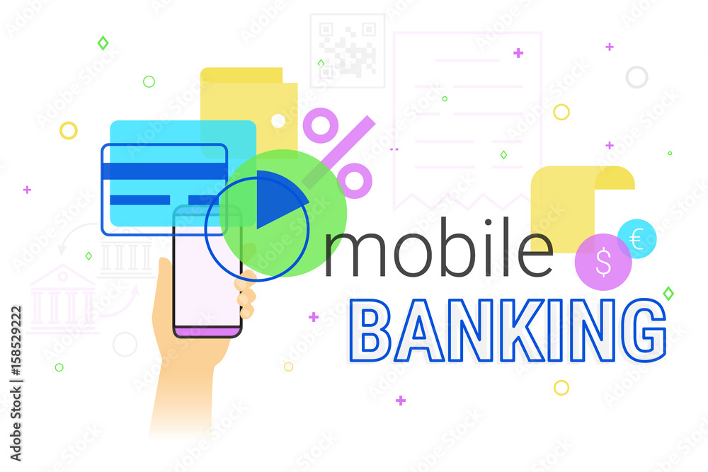 Mobile banking and accounting on smartphone creative concept ...