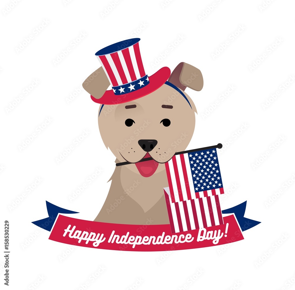 American Flag Dog Clipart