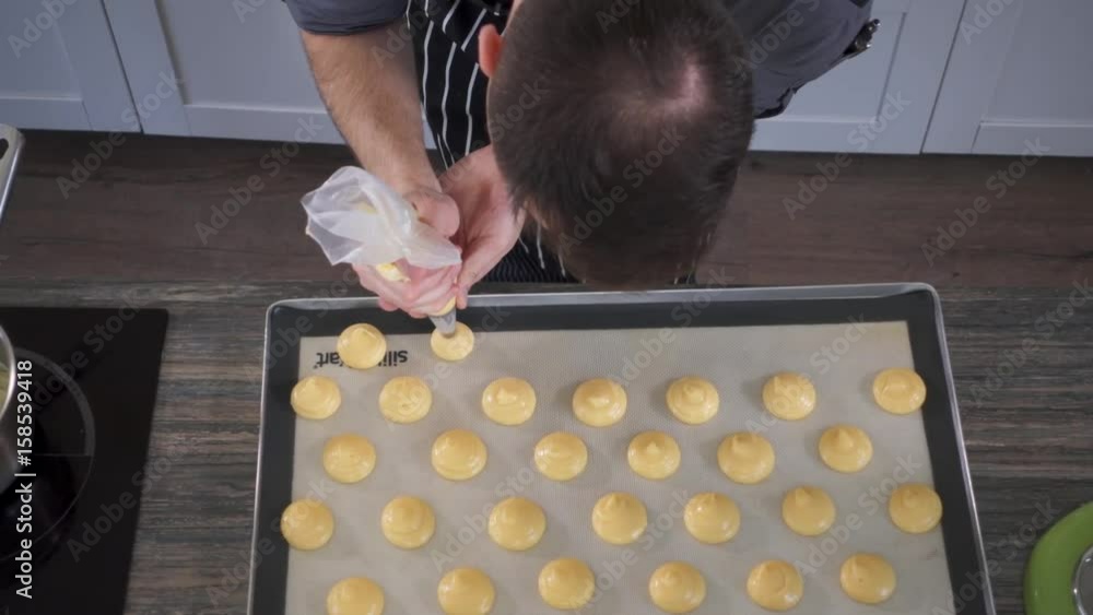 Chef cooking dessert on a modern kitchen at home Stock Video | Adobe Stock