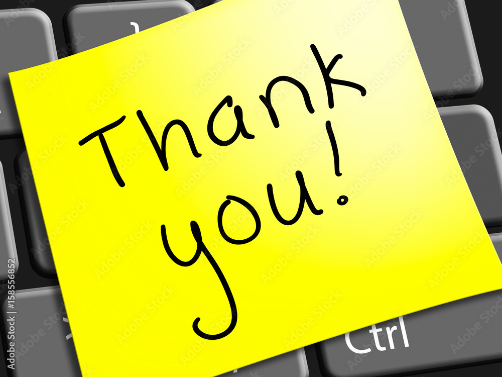 Thank You Represents Giving Gratefulness 3d Illustration Stock ...