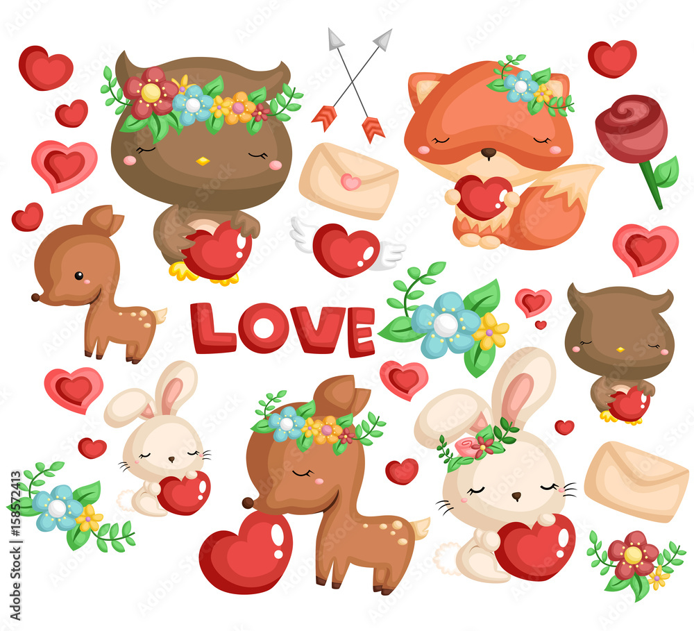 Animals In Love Clipart