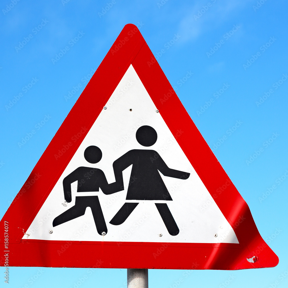 crosswalk sign simbol isolated in the sky Stock Photo | Adobe Stock