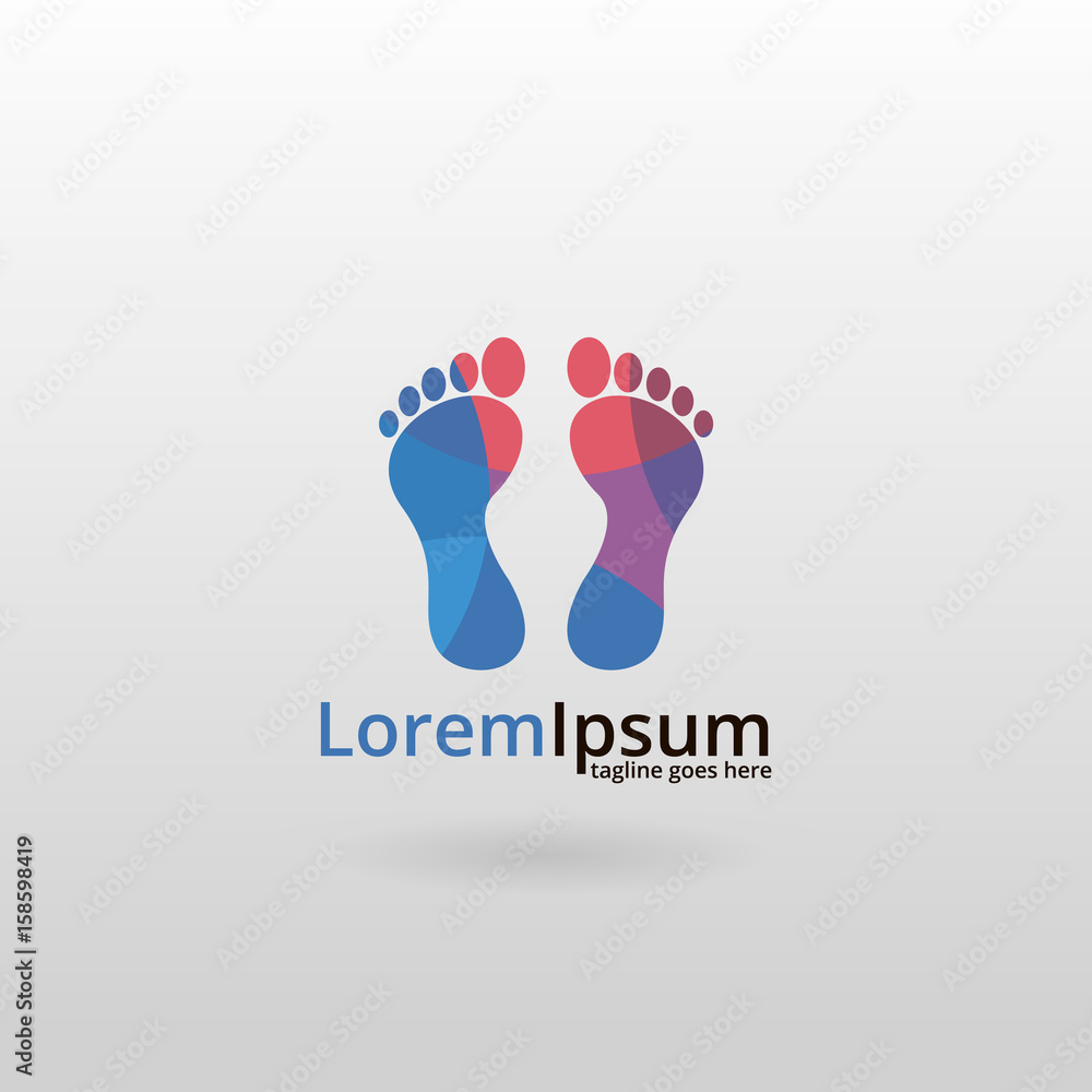 Feet logo. Multicolored feet logotype Stock Vector | Adobe Stock