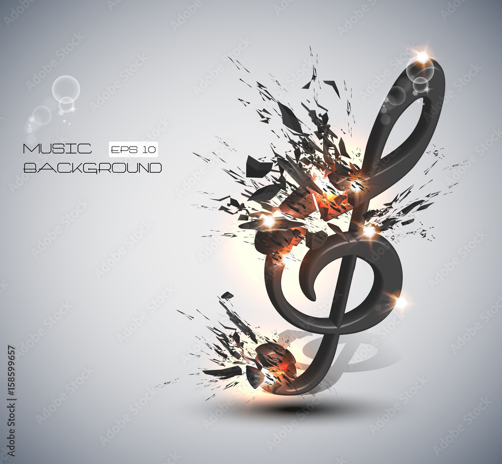 Music Note Melody Background Stock Vector | Adobe Stock