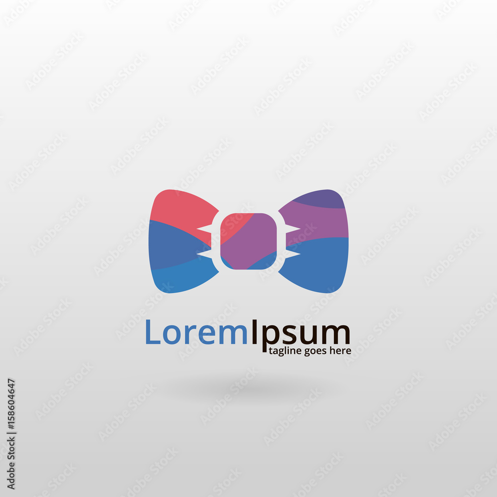 Bow-tie logo. Multicolored bow-tie logotype Stock Vector | Adobe Stock
