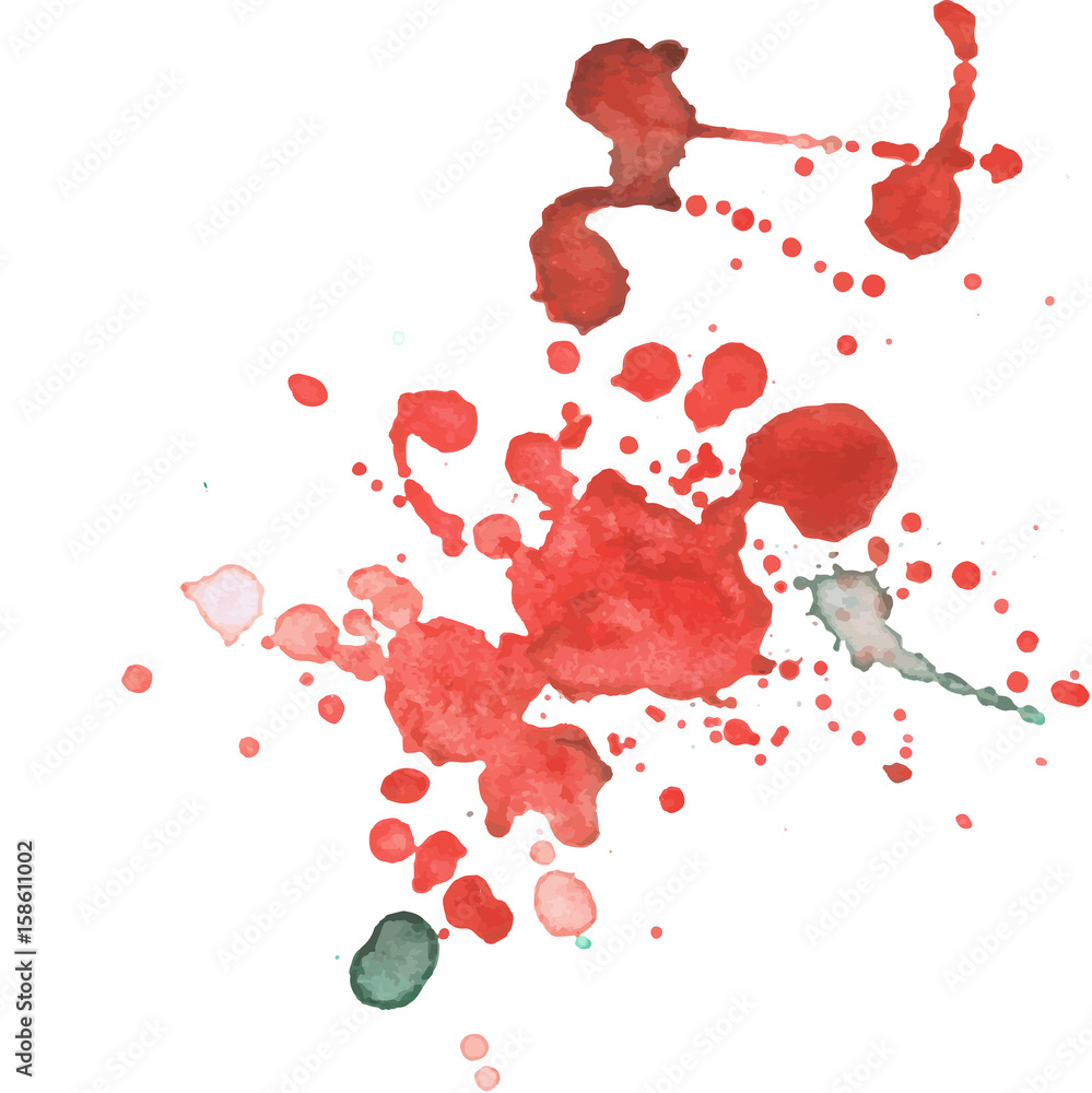 Aquarell Farbkleckse in rot Stock-Vektorgrafik | Adobe Stock