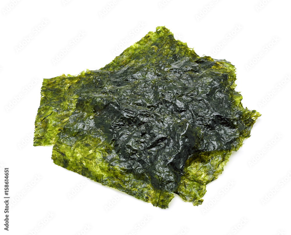 Sheet of dried seaweed, Crispy seaweed isolated on white background ...