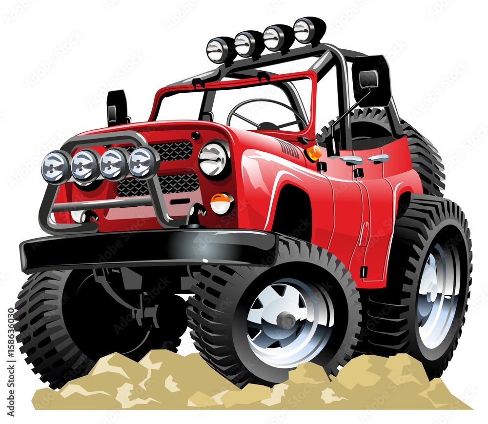 Cartoon jeep Stock Vector | Adobe Stock