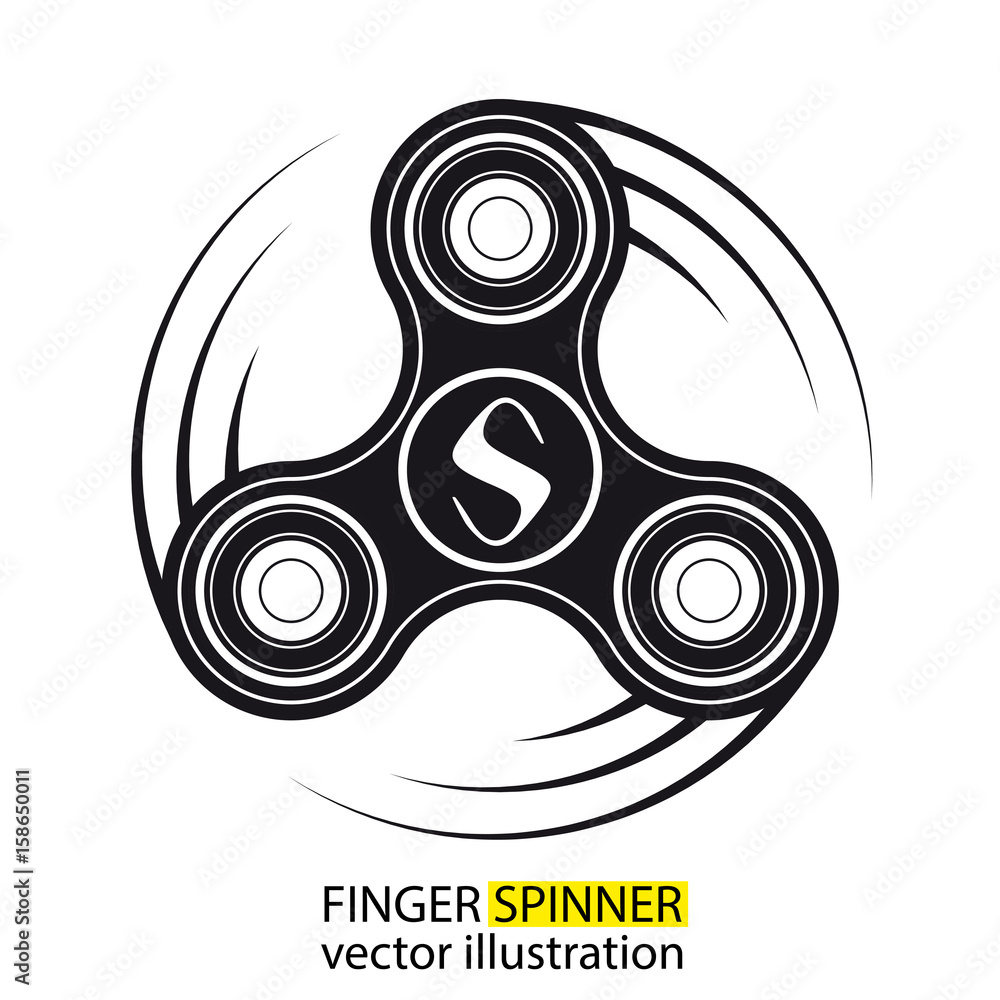 Finger spinner logo print on white background. For Your business ...