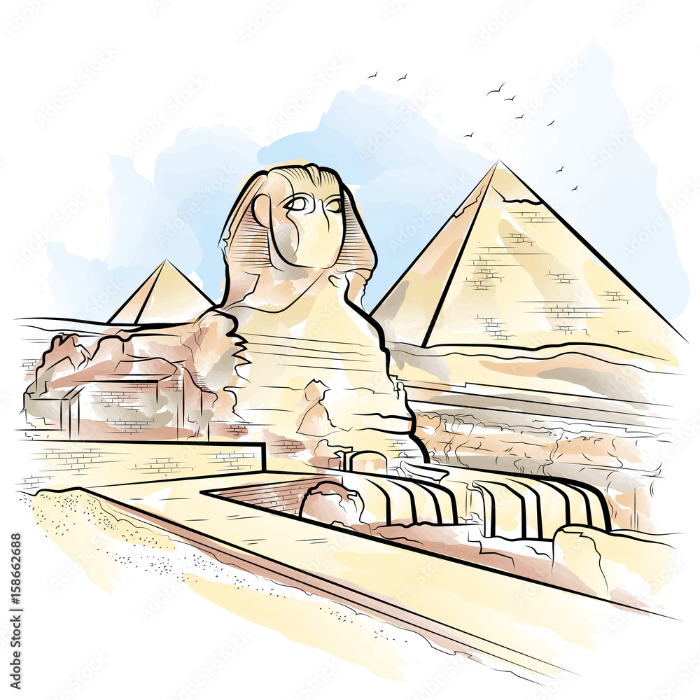 Egyptian Sphinx Drawing