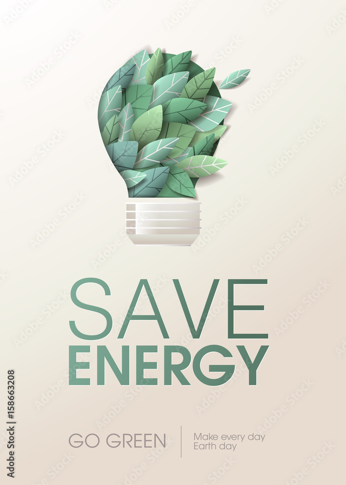 Creative concept on the theme of renewable energy and green technology ...