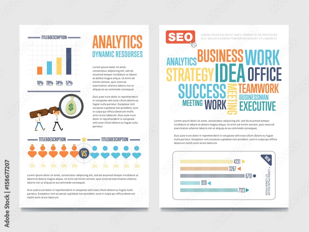 Business analytics banner set with businessmen vector illustration ...