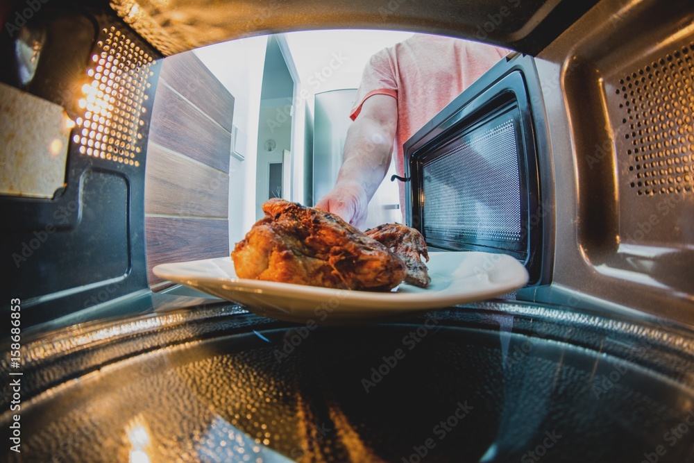Inside the microwave oven Stock Photo | Adobe Stock