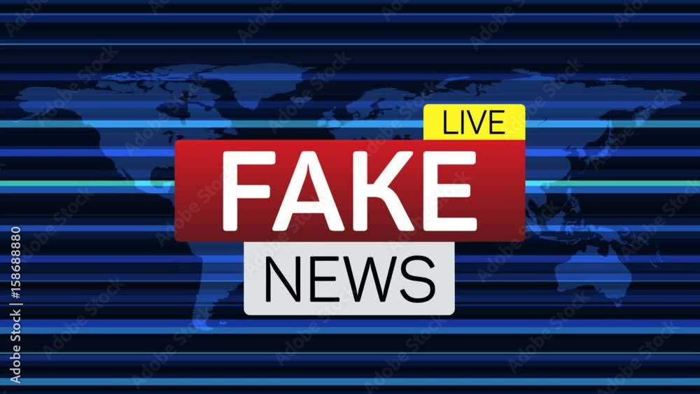 Vidéo Stock Fake news live banner on worldmap. Business technology ...