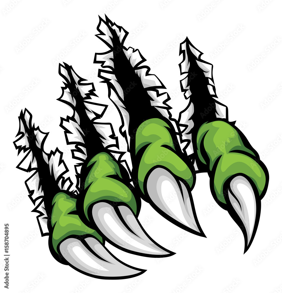 Monster Claws Ripping Scratching Background Stock Vector | Adobe Stock