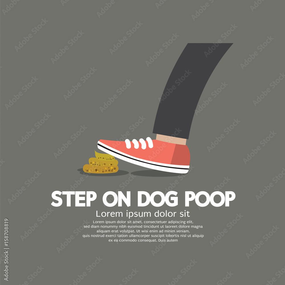 Step On Dog Poop Vector Illustration Stock Vector | Adobe Stock