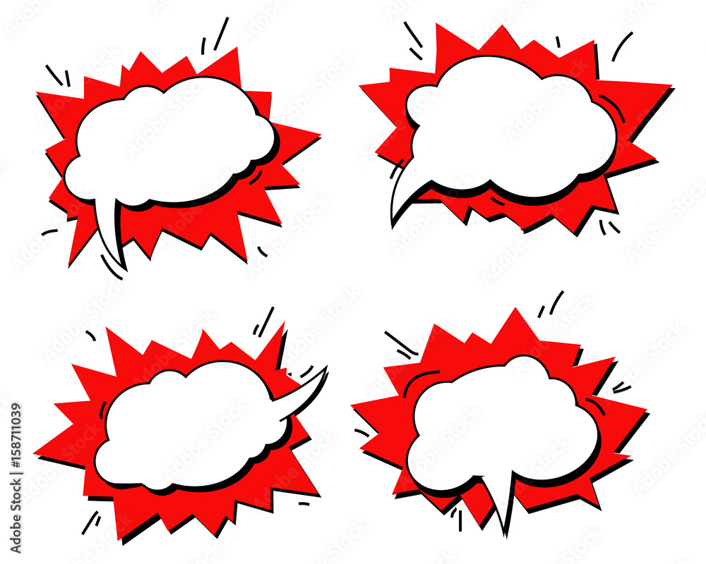 Comic text sound effects. Vector bubble icon speech phrase, cartoon ...