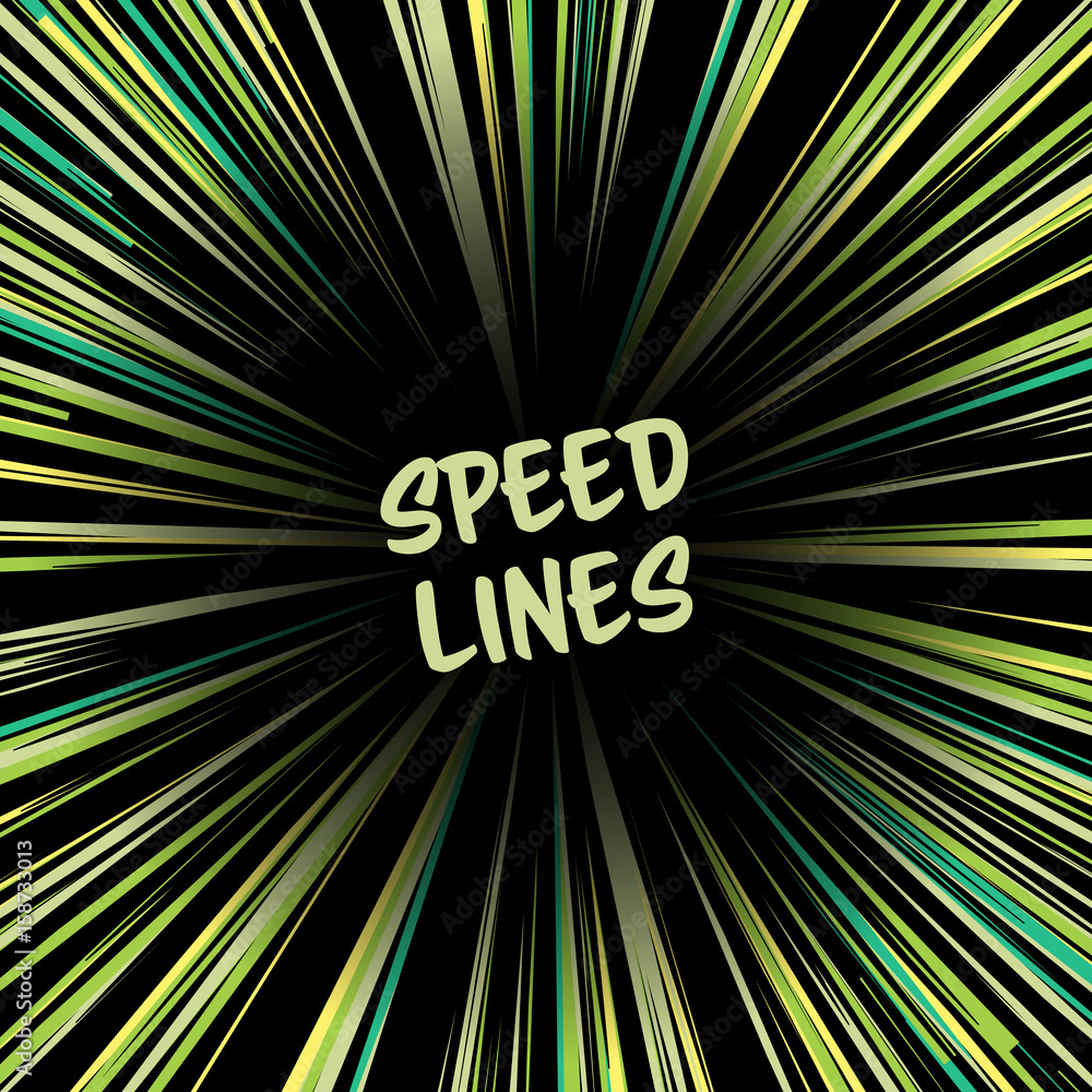 Manga Speed Lines Vector. Comic Radial Speed Lines. Ray And ...